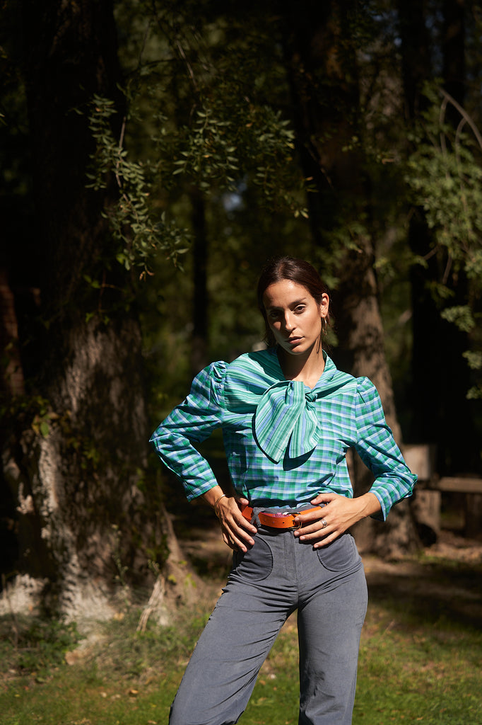 ARCHIVE SALE - BLUSA KELLY CUADROS AZUL – WERIT